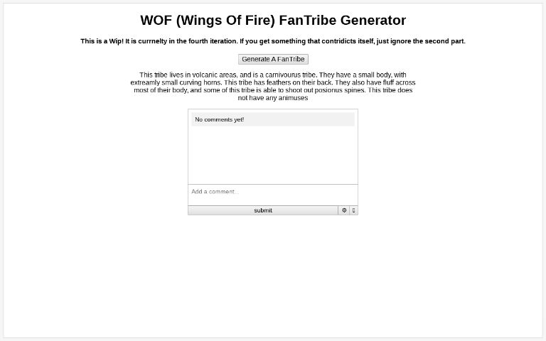 WOF (Wings Of Fire) FanTribe Generator