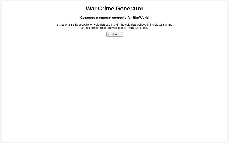 War Crime Generator
