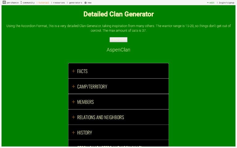 Detailed Clan Generator