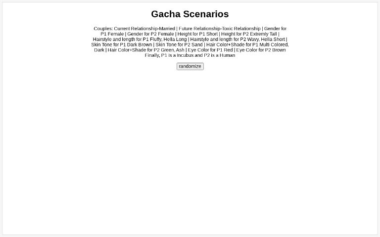 Gacha Scenarios ― Perchance Generator