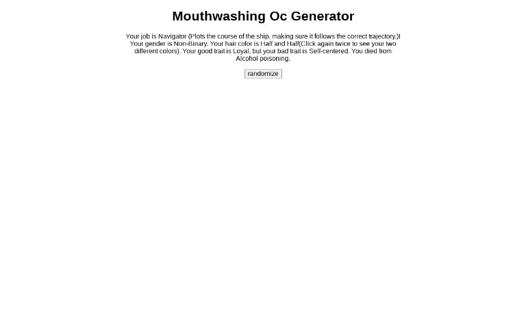 Mouthwashing Oc Generator