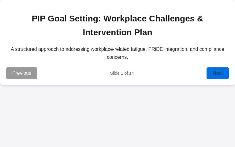 PIP Goal Setting: Workplace Challenges & Intervention Plan ― Perchance ...
