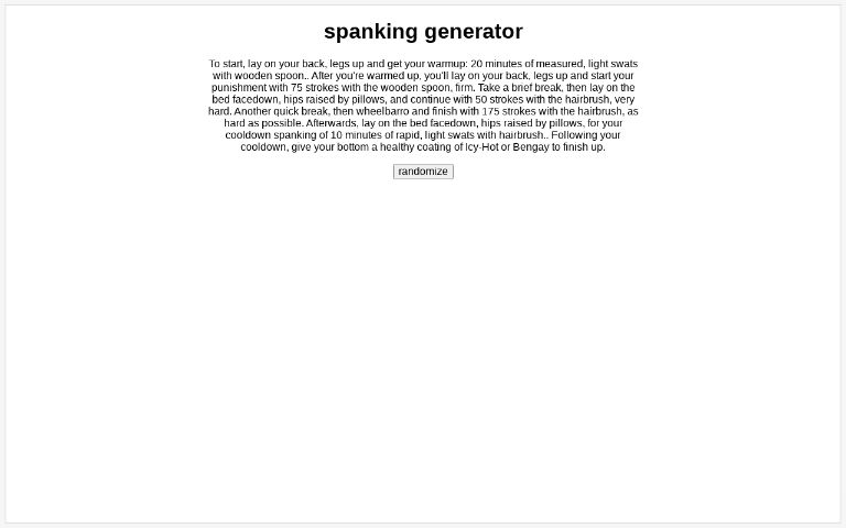 spanking generator