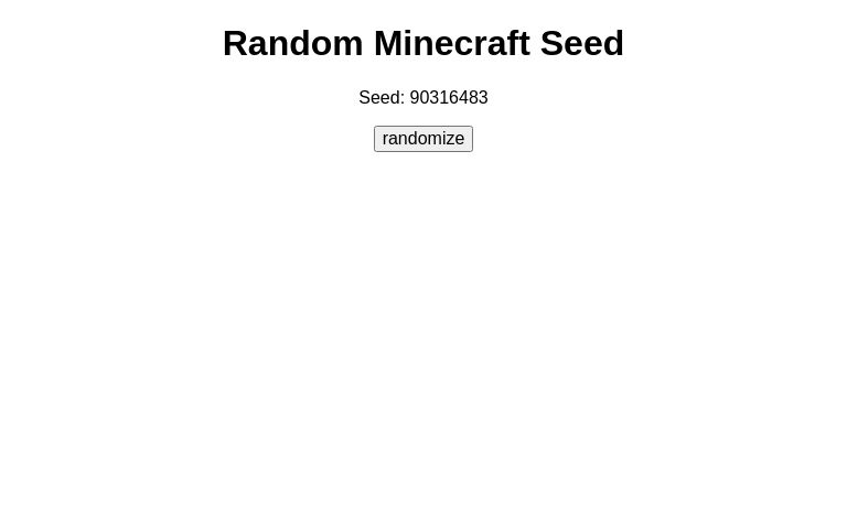 Random Minecraft Seed ― Perchance Generator