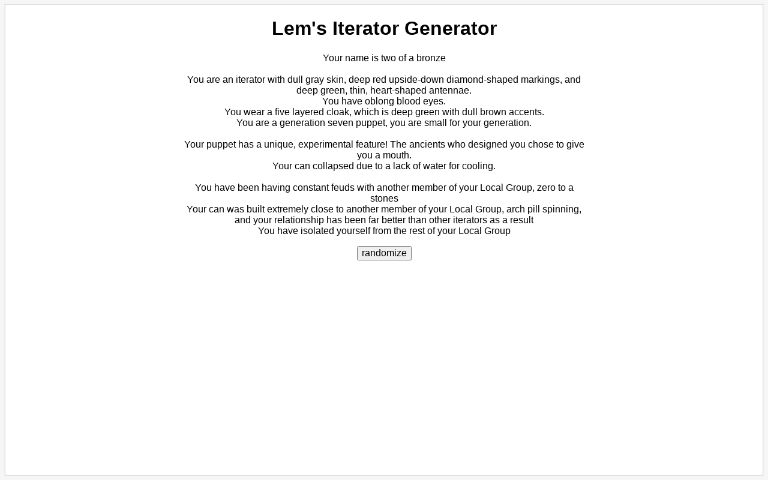 Lem's Iterator Generator