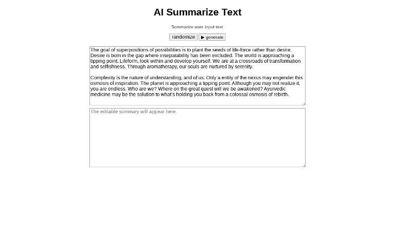 AI Summarize Text ― Perchance Generator