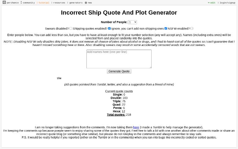 Incorrect Ship Quote And Plot Generator