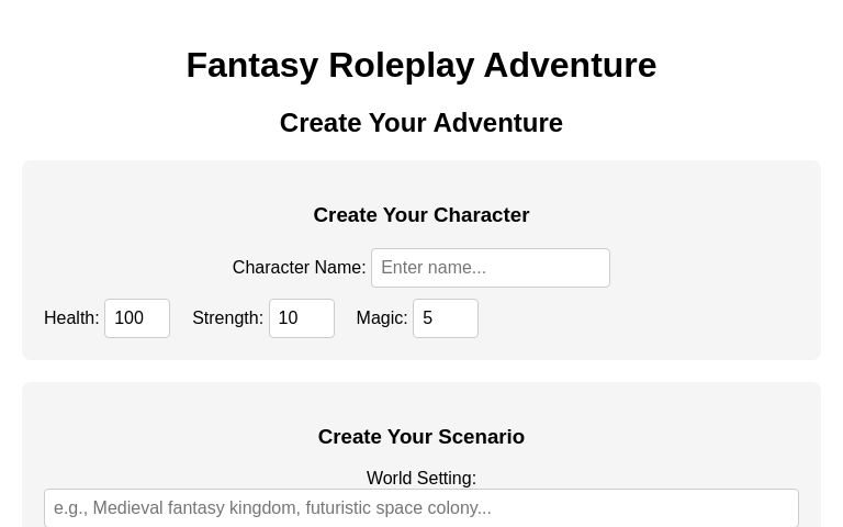 Fantasy Roleplay Adventure
