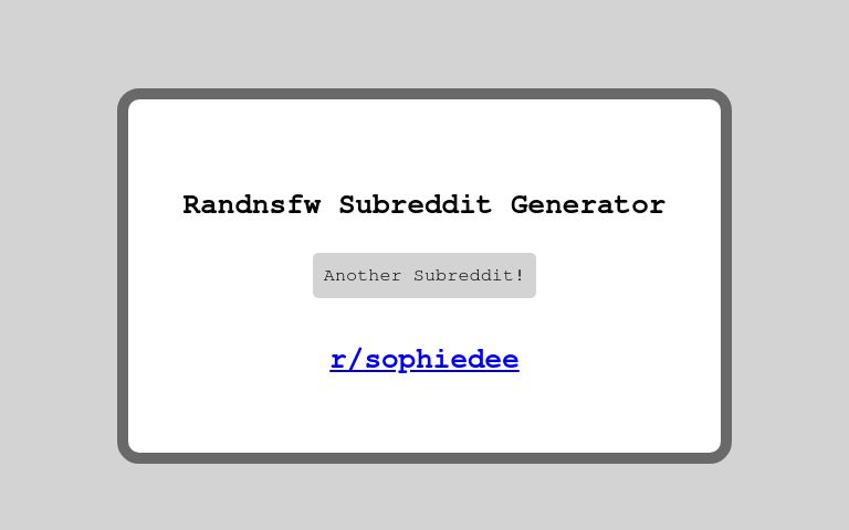 Randnsfw Subreddit Generator