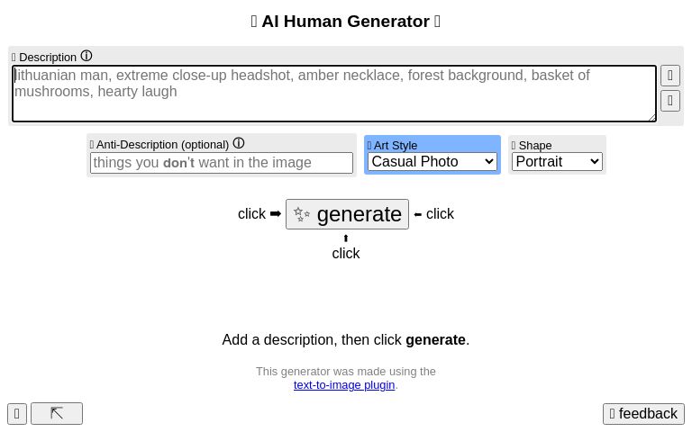 AI Human Generator (free, no sign-up, no limits)
