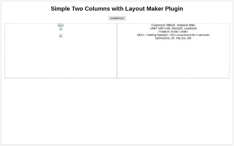 Simple Two Columns with Layout Maker Plugin