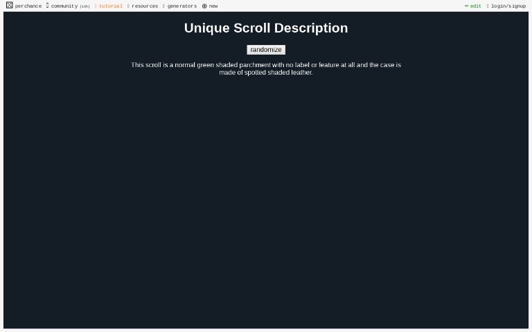 Unique Scroll Description ― Perchance Generator