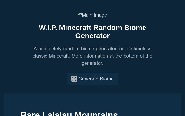 W.I.P. Minecraft Random Biome Generator