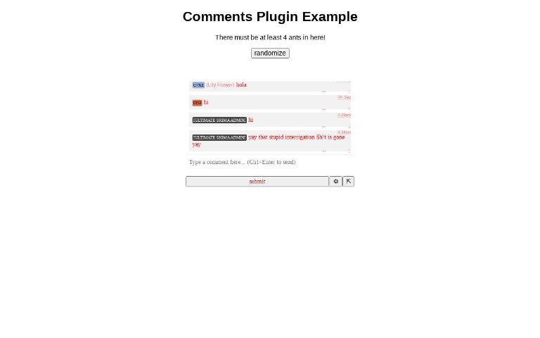 Comments Plugin Example