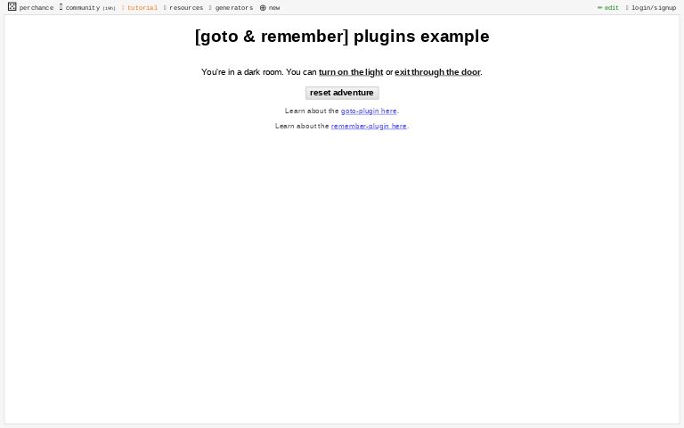 [goto & remember] plugins example ― Perchance Generator