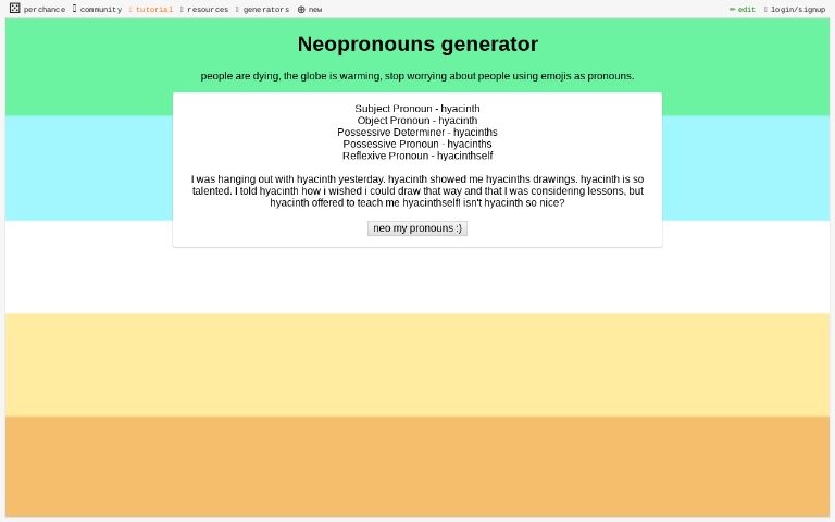 Neopronouns generator