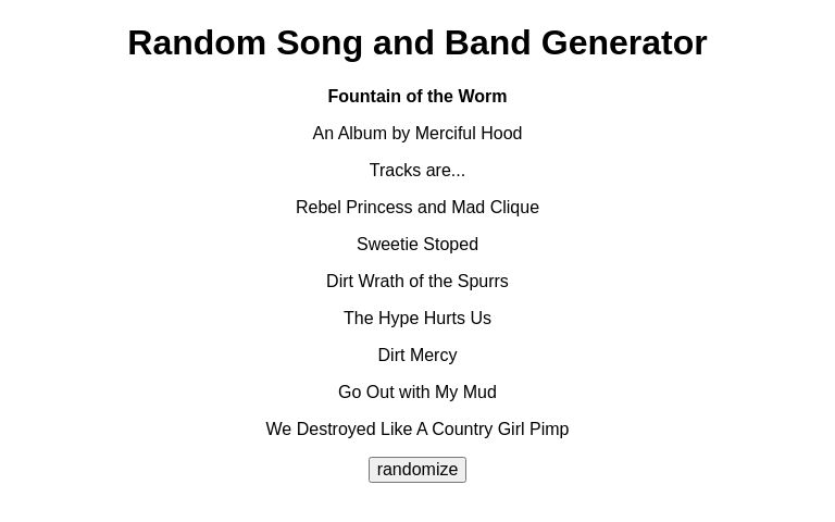Random Song and Band Generator