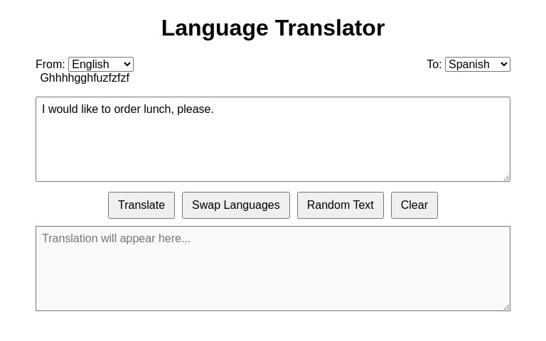 Language Translator ― Perchance Generator