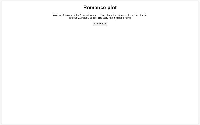 Romance plot ― Perchance Generator