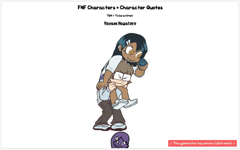 FNF Characters + Character Quotes ― Perchance Generator