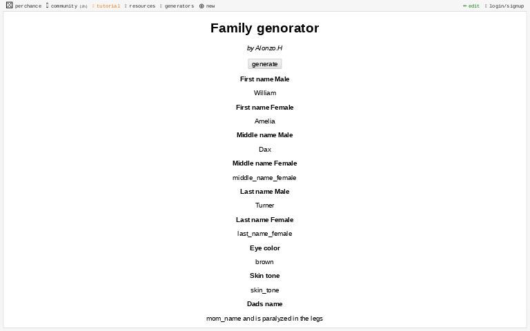 Family genorator ― Perchance Generator