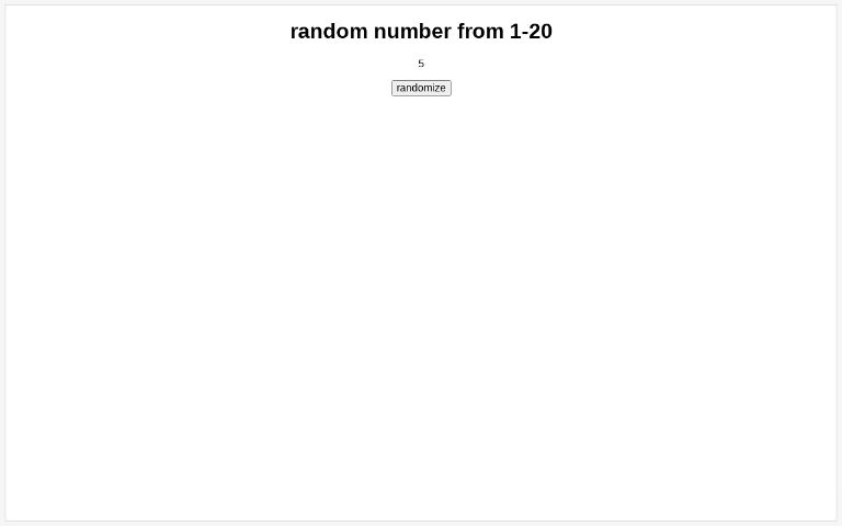 random number from 1-20 ― Perchance Generator