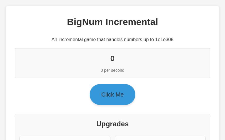 BigNum Incremental ― Perchance Generator