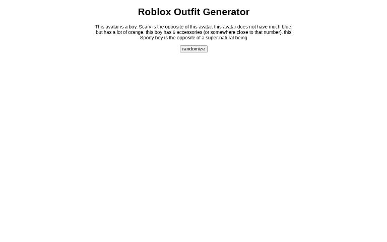 Roblox Outfit Generator