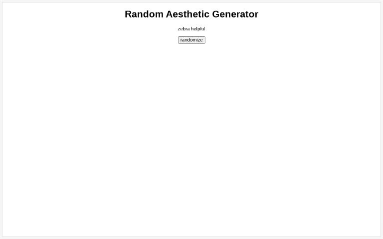 Random Aesthetic Generator