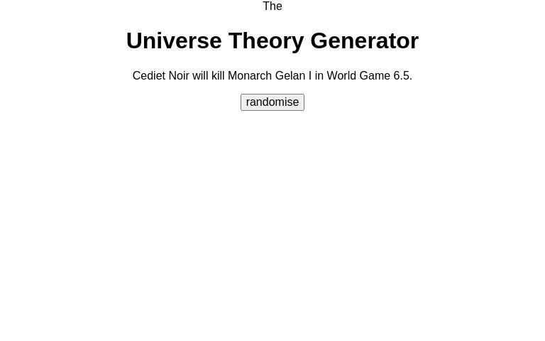 Universe Theory Generator