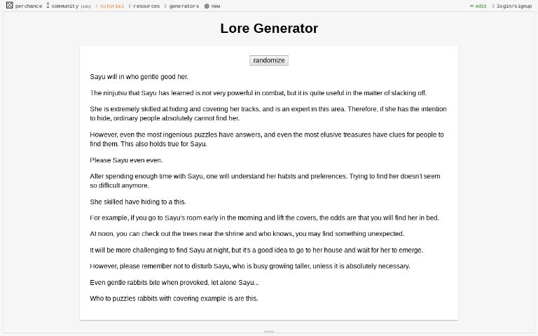 Lore Generator
