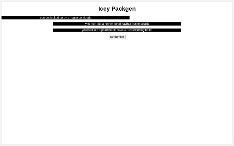 Icey Packgen ― Perchance Generator