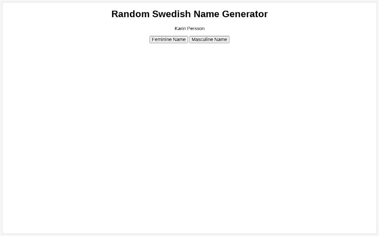 Random Swedish Name Generator