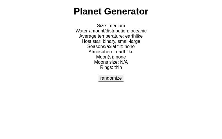 Planet Generator