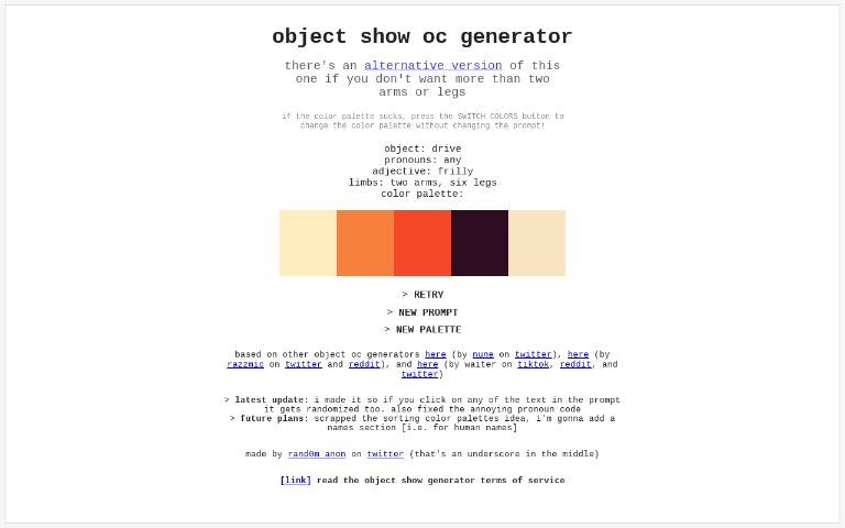 object show oc generator