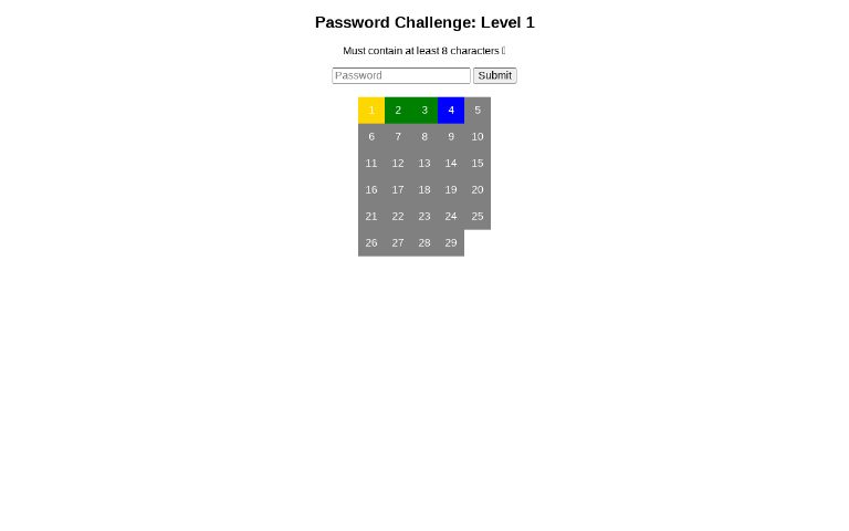 Password Challenge: Level 1 ― Perchance Generator