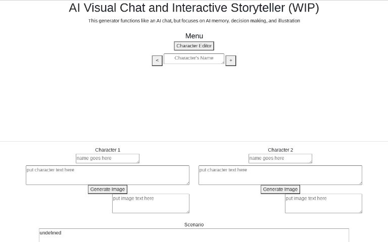 AI Visual Chat and Interactive Storyteller (WIP)
