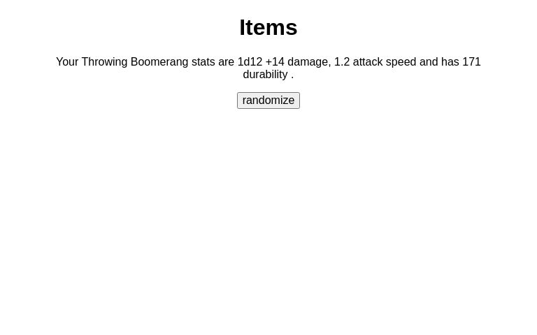Items ― Perchance Generator