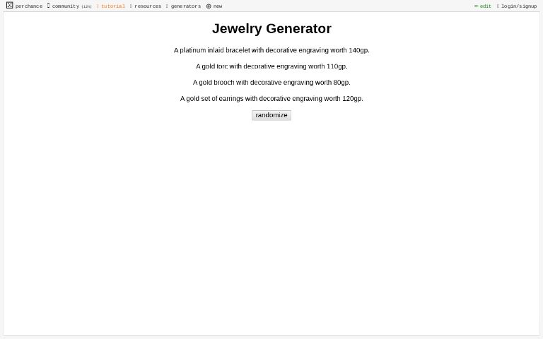 Jewelry Generator