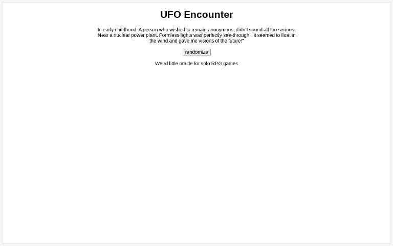 UFO Encounter ― Perchance Generator