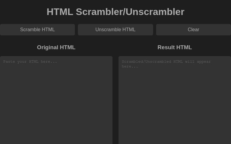 HTML Scrambler/Unscrambler ― Perchance Generator