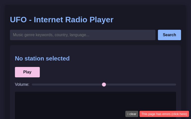 UFO - Internet Radio Player ― Perchance Generator
