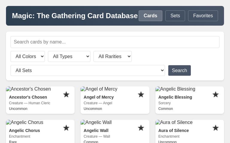 Magic: The Gathering Card Database ― Perchance Generator