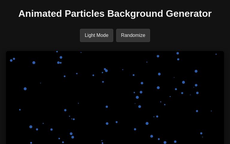 Animated Particles Background Generator