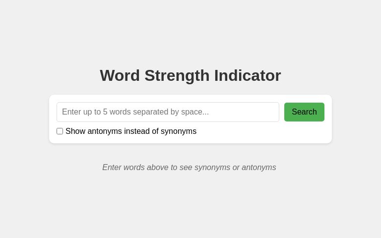 Word Strength Indicator ― Perchance Generator
