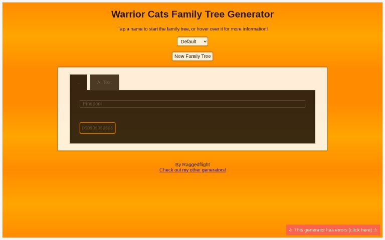 Warrior Cats Family Tree Generator