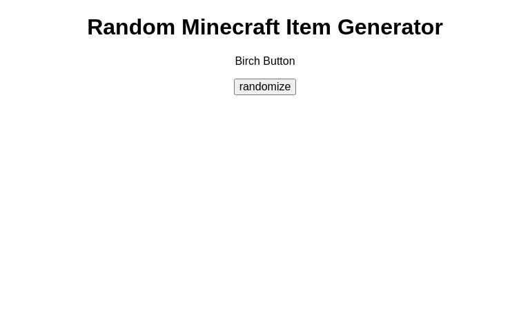 Random Minecraft Item Generator