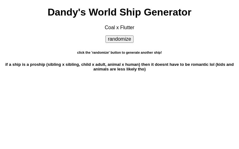Dandy's World Ship Generator