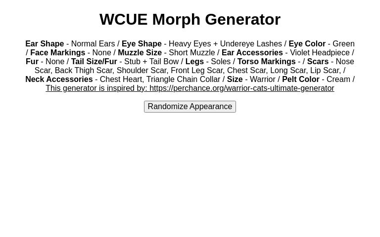 WCUE Morph Generator