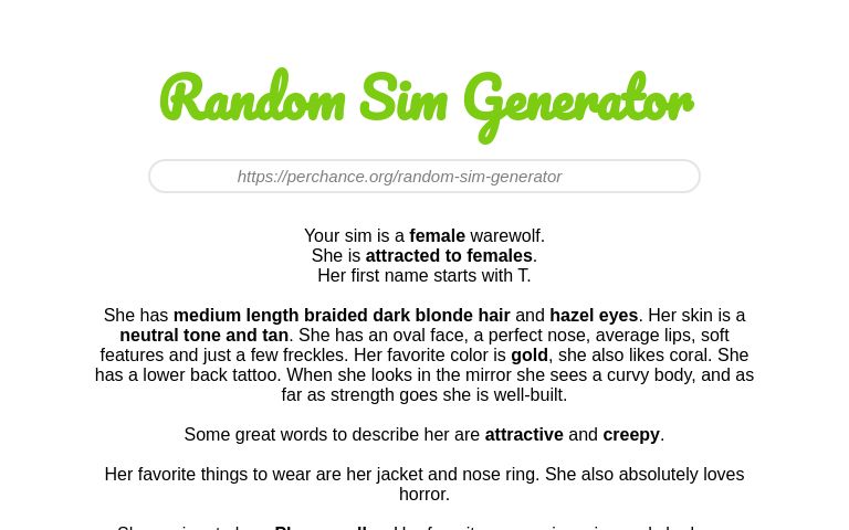 Random Sim Generator